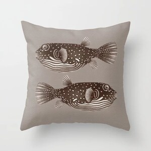 Acquario Fish Throw Pillow Mix and Match Indoor Outdoor Cushion Cover ...