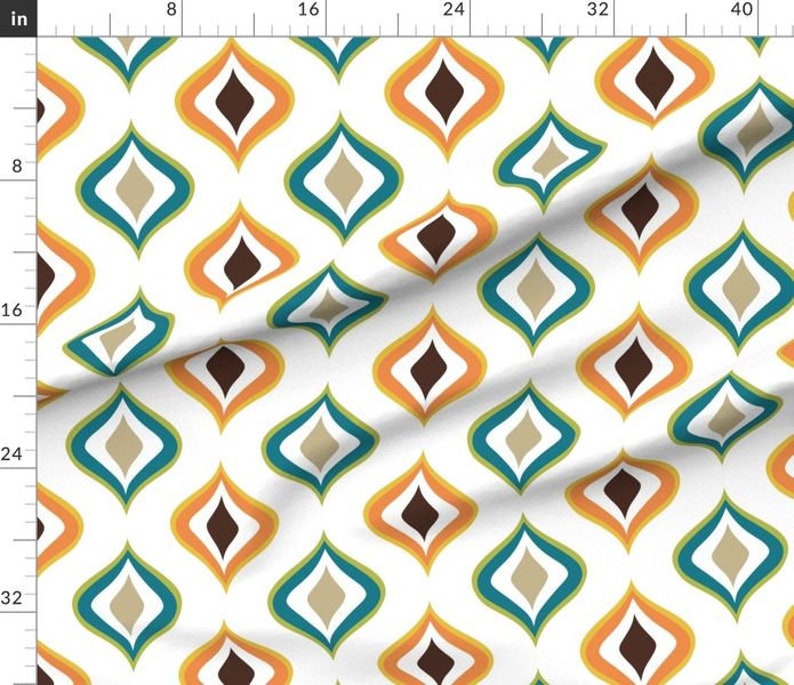 Retro Mod Home Decor or Upholstery Fabrics Linen Cotton Canvas - Etsy