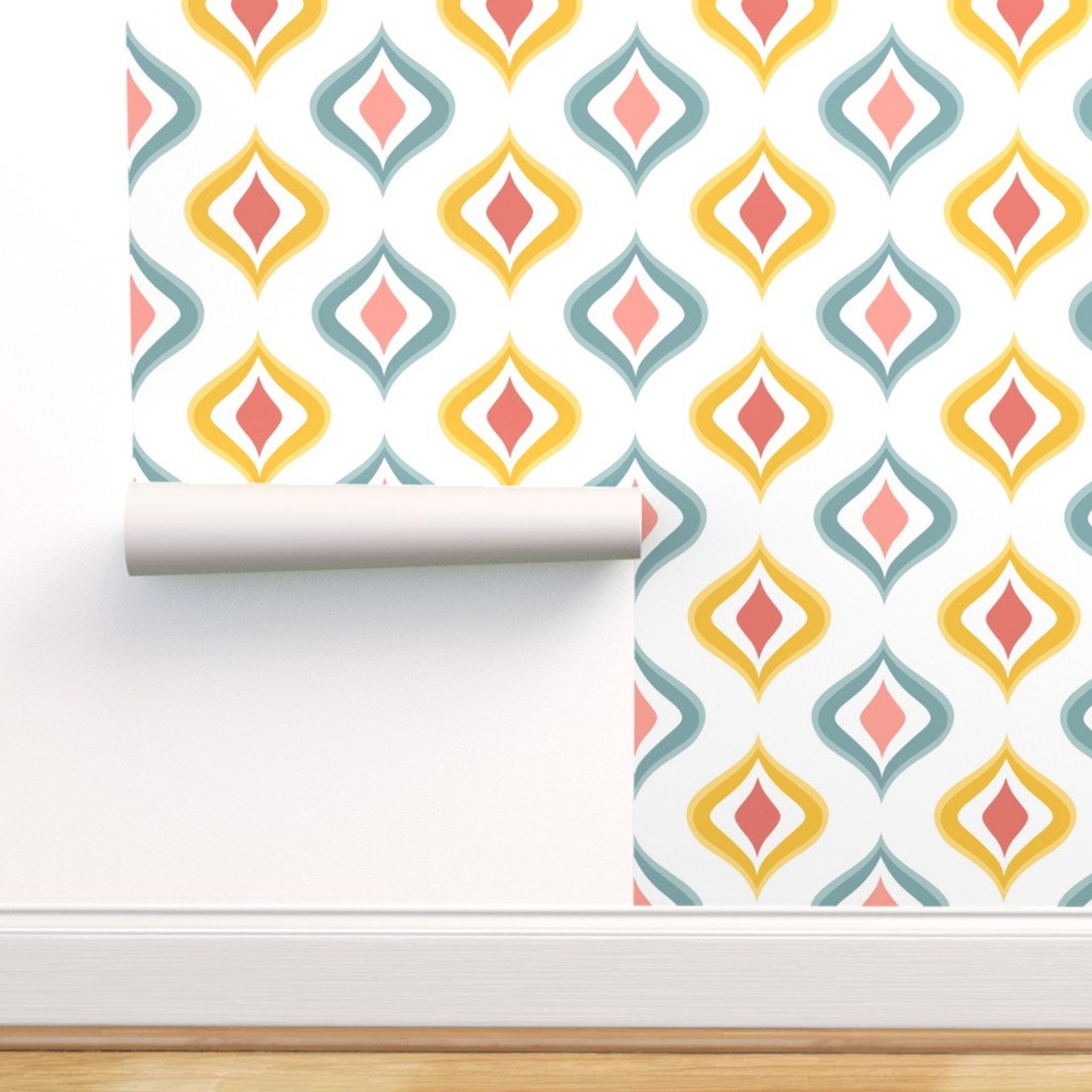 Retro Drops Wallpaper REMOVABLE Peel and Stick Self Adhesive - Etsy