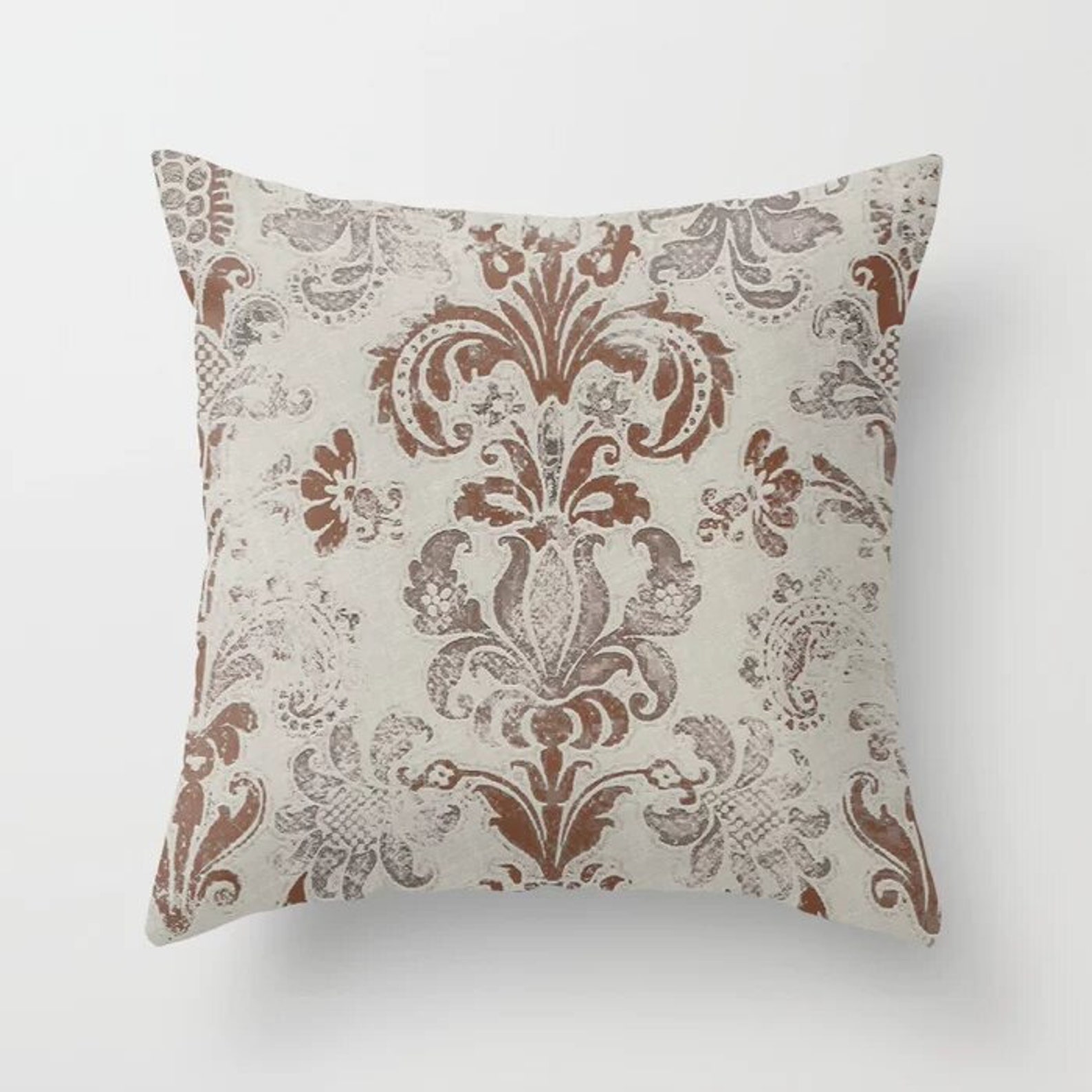 Grey Rust Brown Throw Pillow Mix and Match Indoor Outdoor Cushion Cover ...