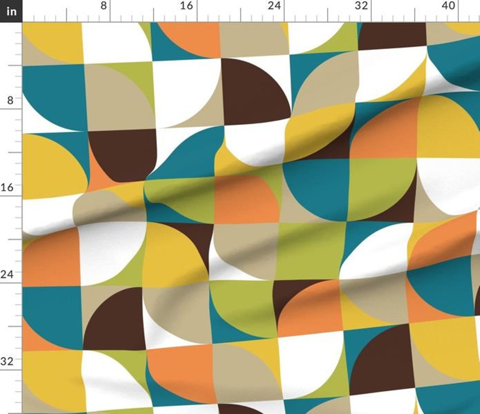 Retro Mod Home Decor or Upholstery Fabrics Linen Cotton Canvas Cotton ...