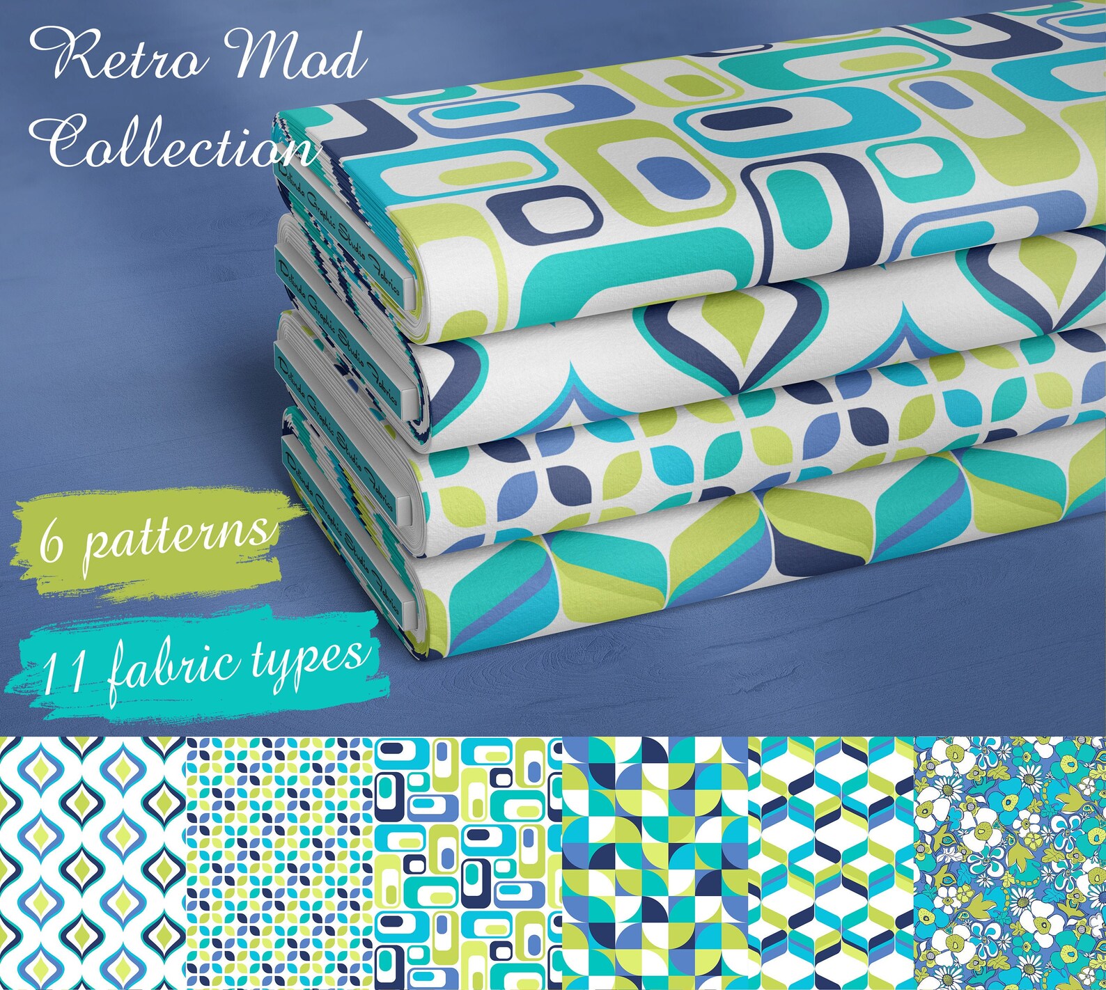 Retro Mod Home Decor or Upholstery Fabrics Linen Cotton Canvas Cotton ...