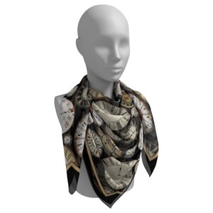 Vintage Clocks Scarf Square or Long 6 Sizes Rectangle Shawl 100% Pure ...