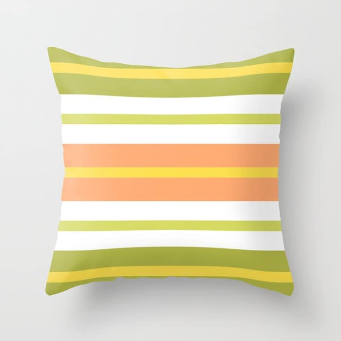 Orange Green Yellow White Throw Pillow Mix and Match Indoor Outdoor ...