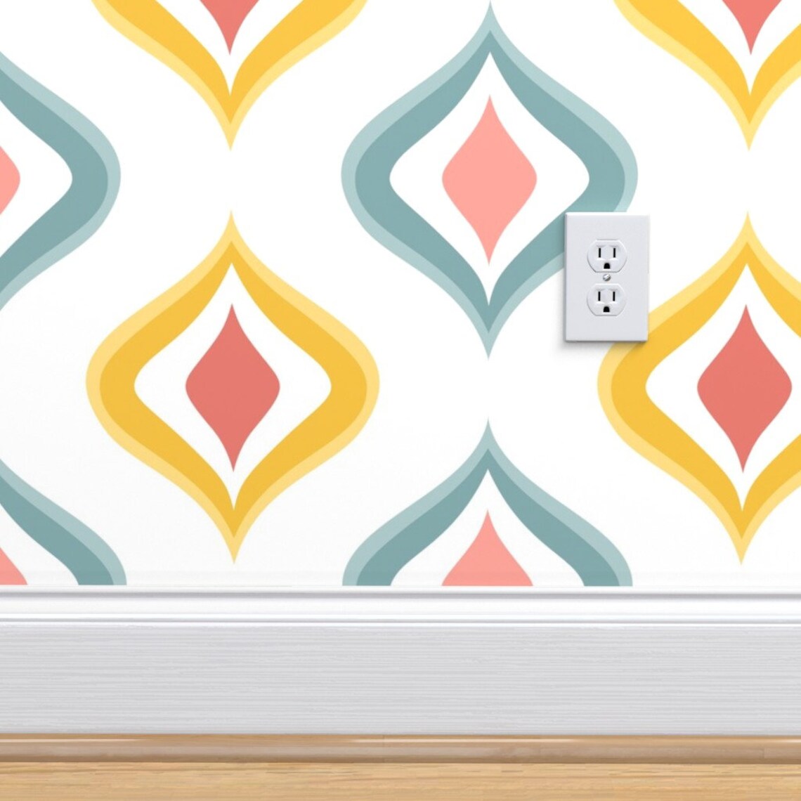 Retro Drops Wallpaper REMOVABLE Peel and Stick Self Adhesive - Etsy