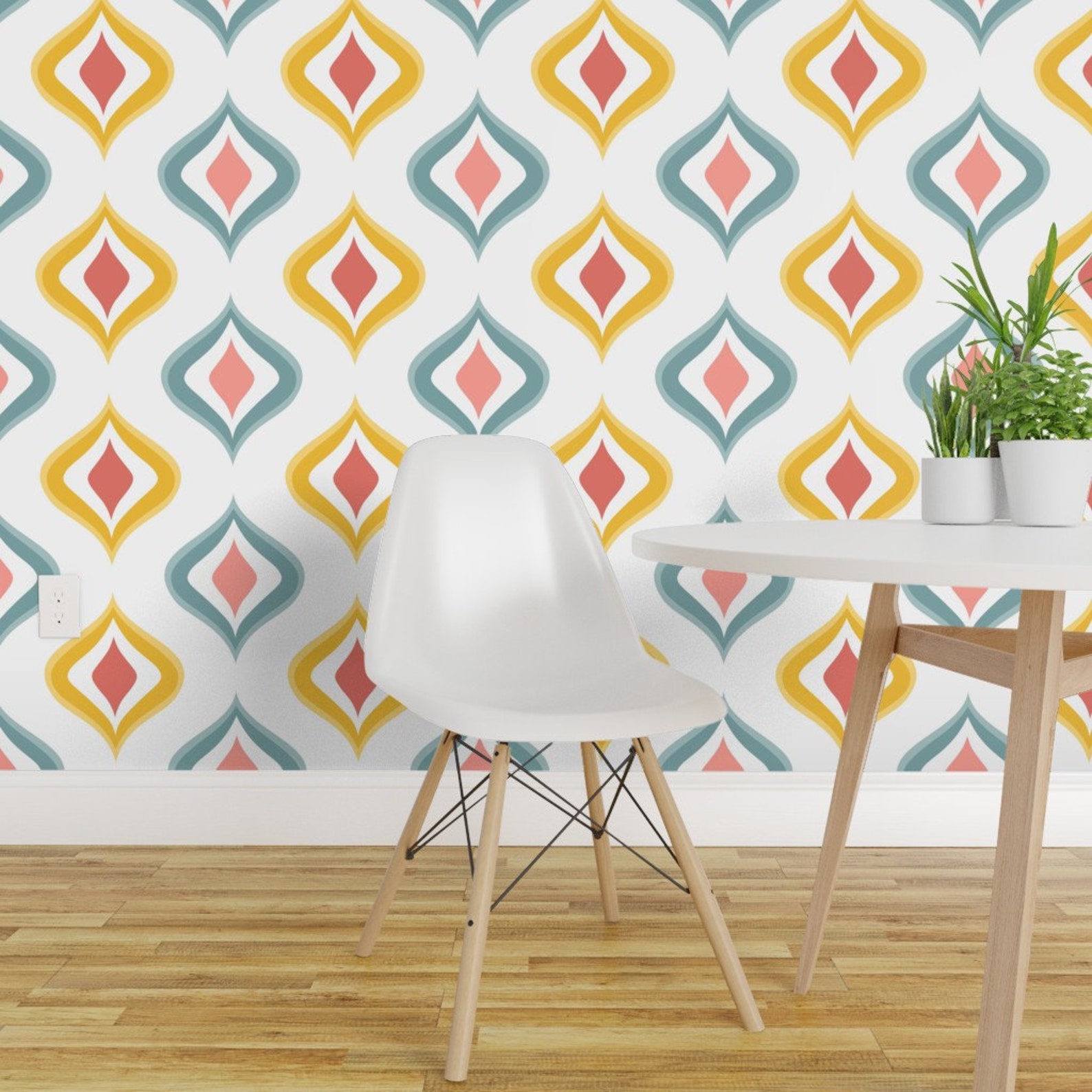 Retro Drops Wallpaper REMOVABLE Peel and Stick Self Adhesive - Etsy
