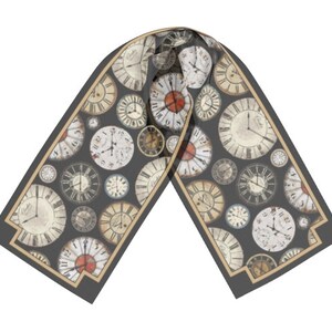 Vintage Clocks Scarf Square or Long 6 Sizes Rectangle Shawl 100% Pure ...