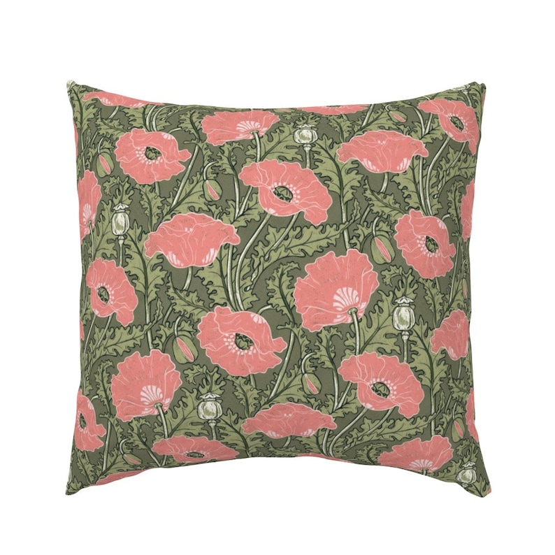 Vintage Poppy 100% Cotton Sateen Bedding Duvet Cover Pillow - Etsy