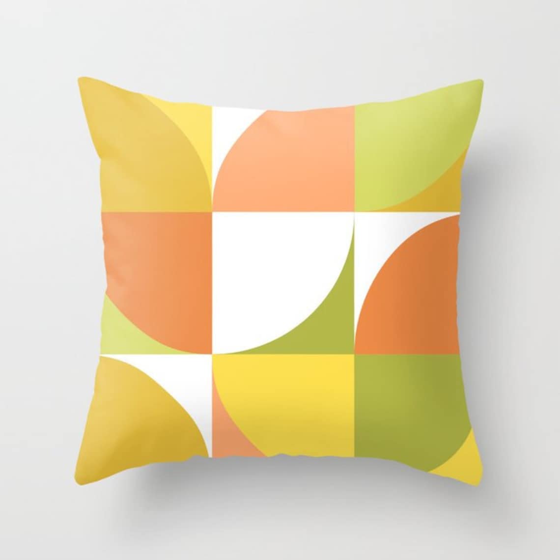 Orange Green Yellow White Throw Pillow Mix and Match Indoor Outdoor ...