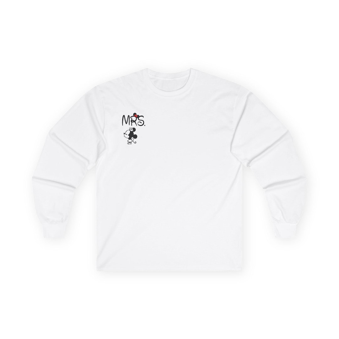 Mrs. Minnie Mouse Illustration Long Sleeve Tee | Small Chest Design - Etsy