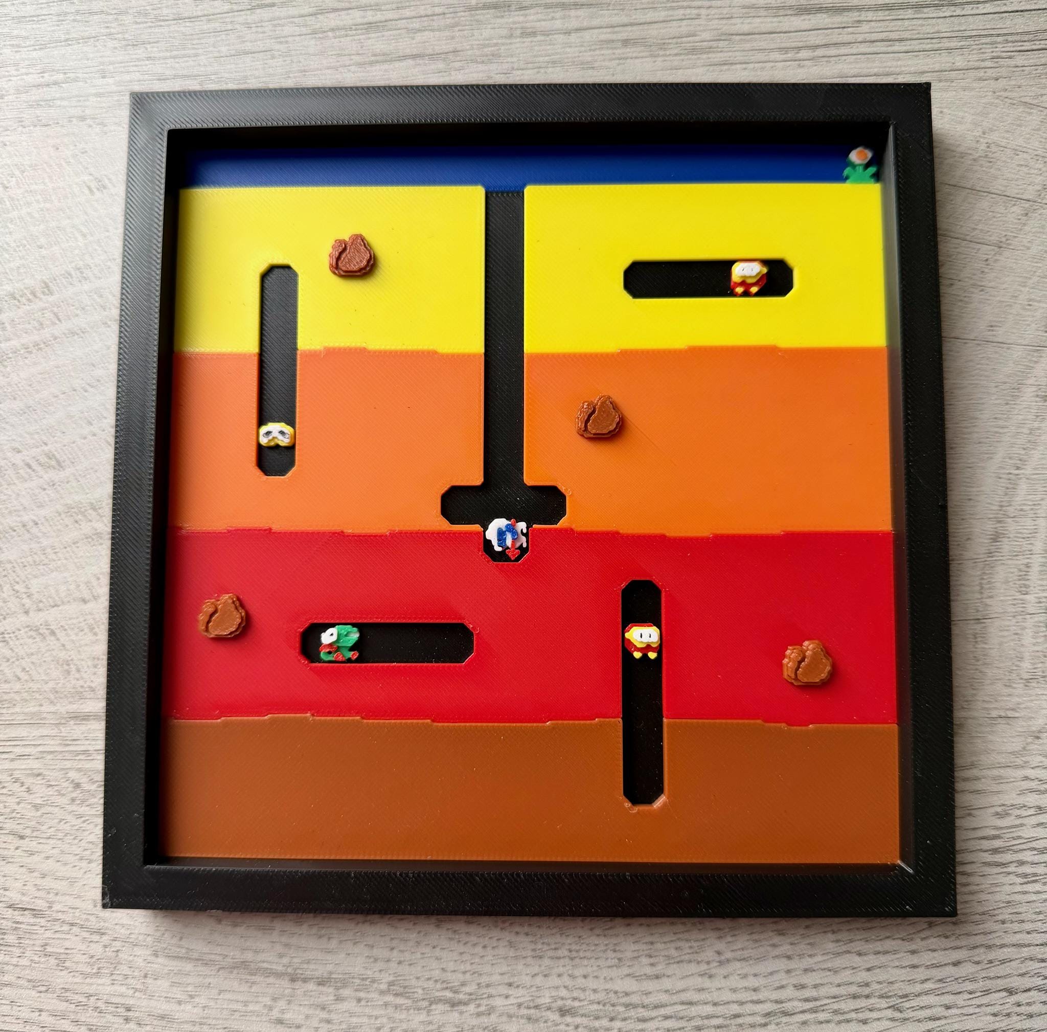 Dig Dug Round 1 - Atari - 3D Printed Retro Gamer Wall Art - Etsy