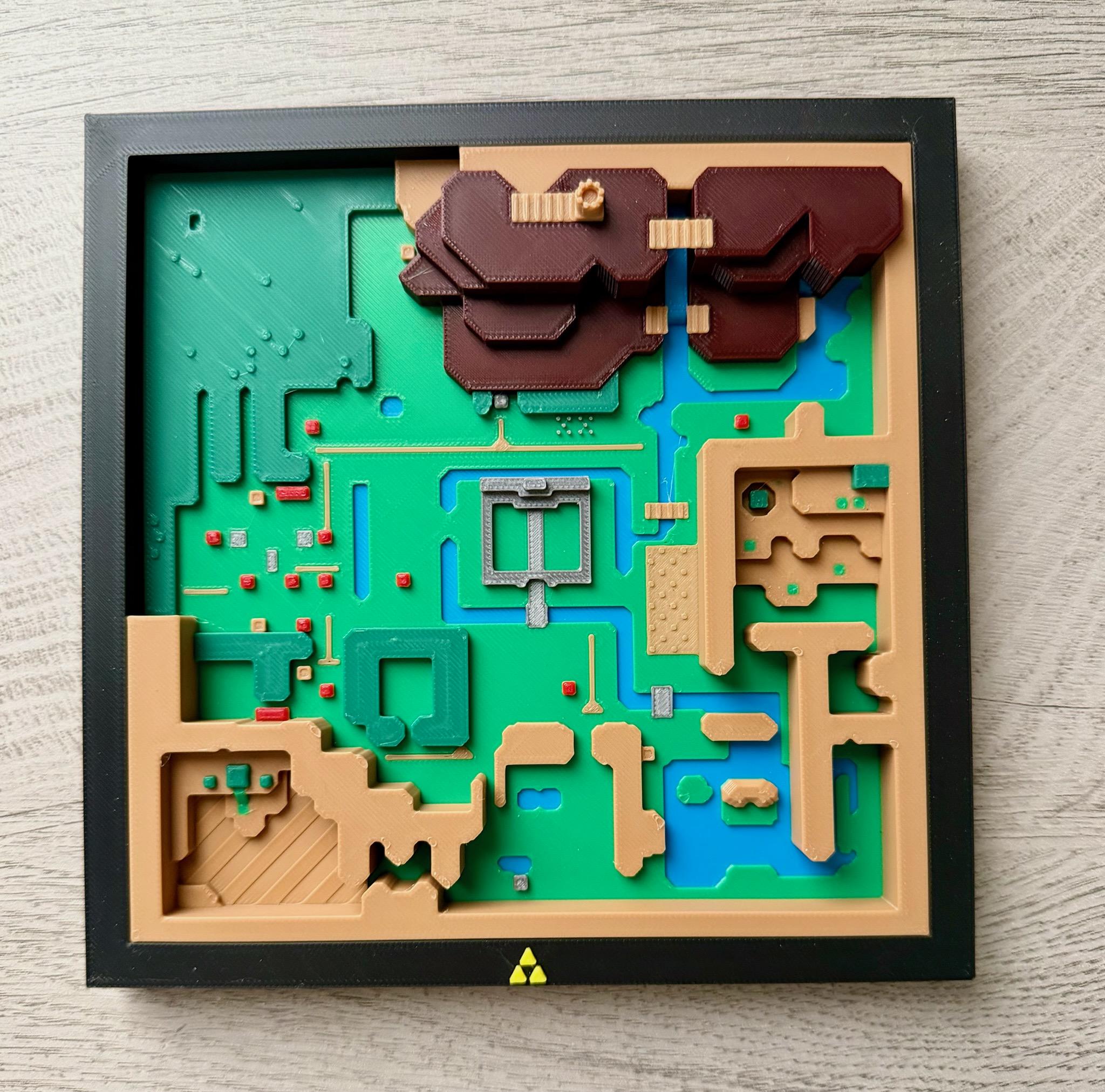 Zelda A Link to the Past Map: 3D Printed Retro Gamer Wall Art - Etsy