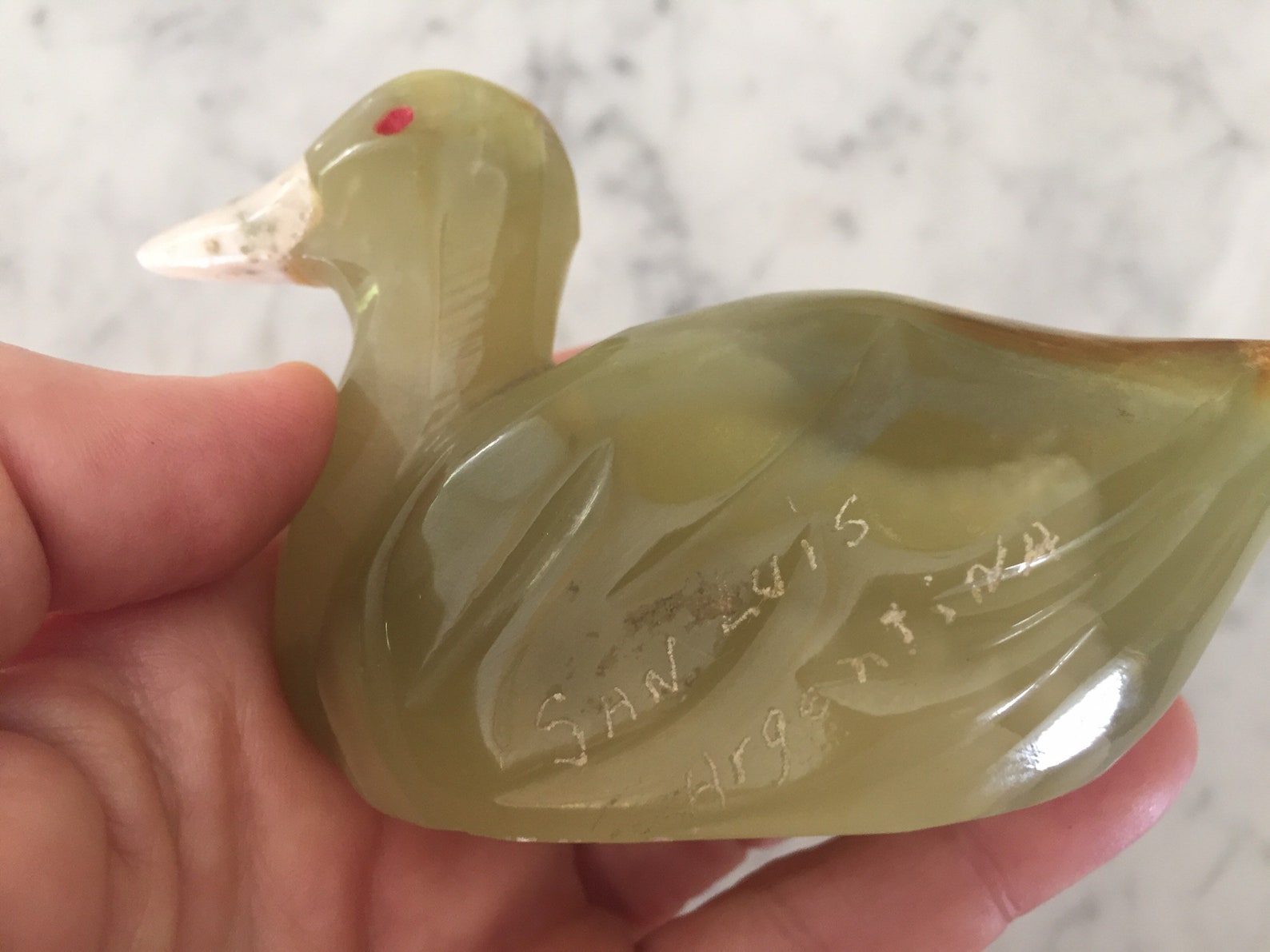 Mid Century Duck Carved Onyx Marble Alabaster - Etsy