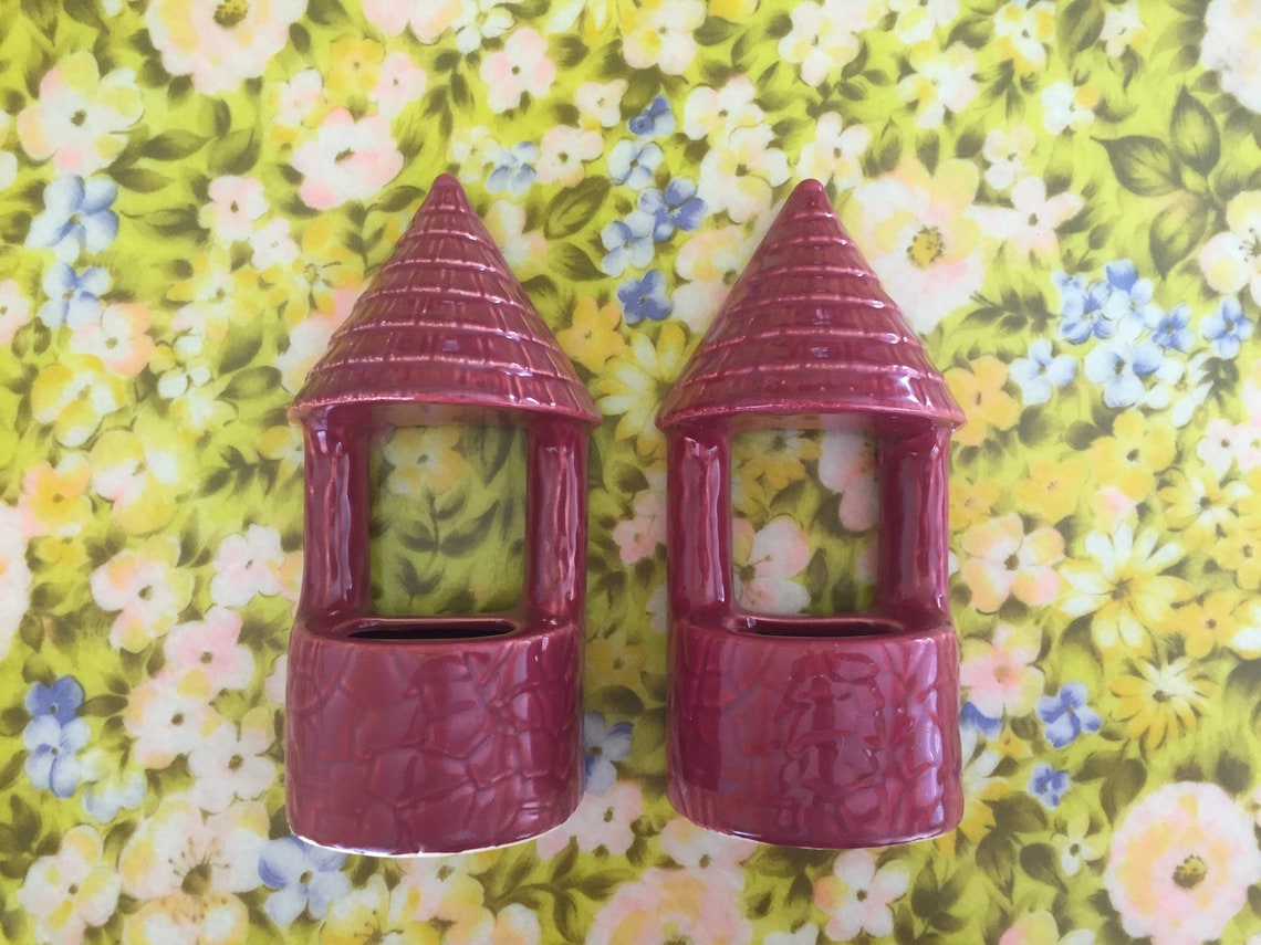 Mid Century Glazed Ceramic Wall Pockets Set of 2 Vintage Wall - Etsy