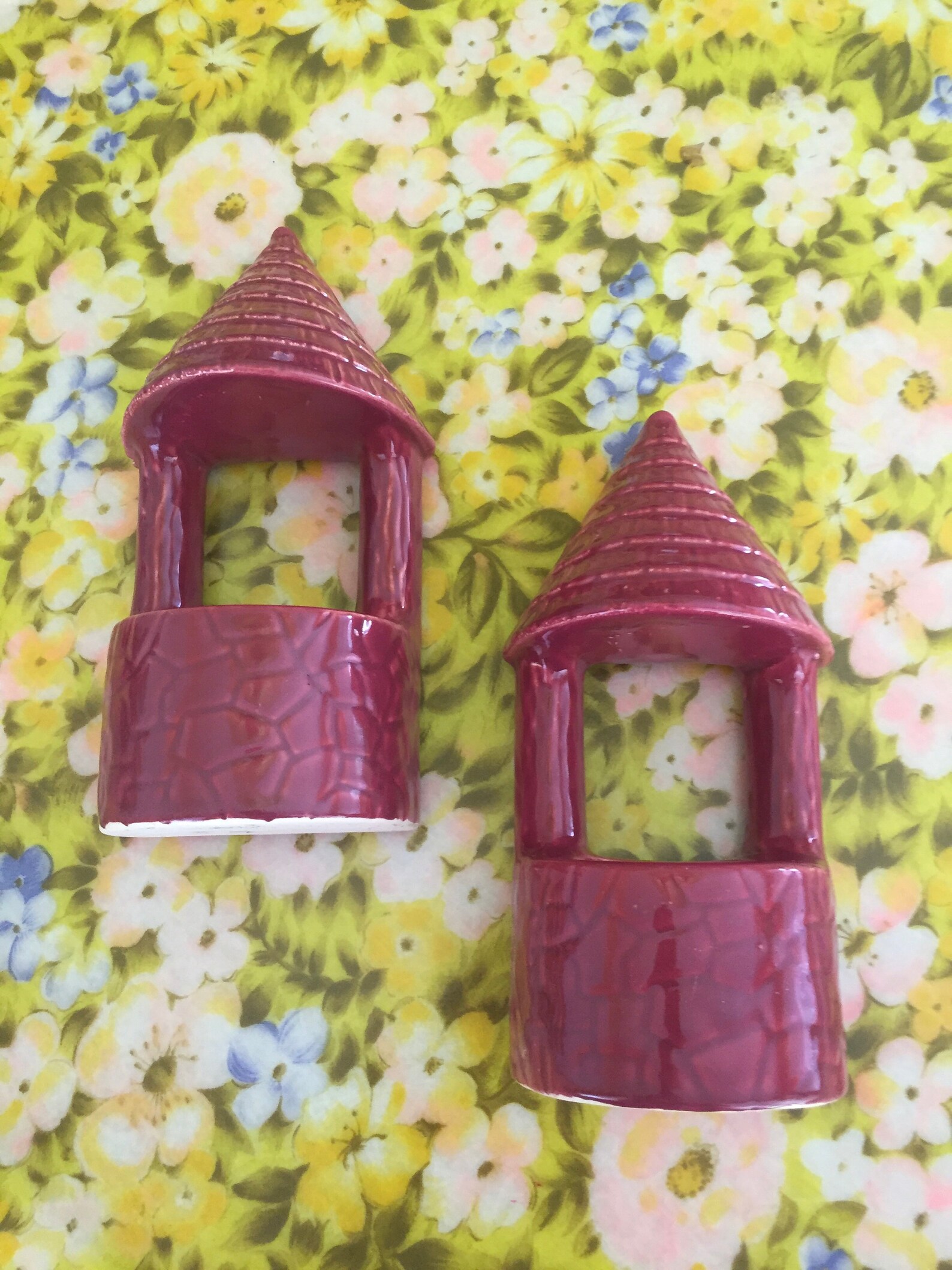 Mid Century Glazed Ceramic Wall Pockets Set of 2 Vintage Wall Pocket ...