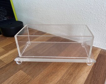 Vintage Clear Acrylic Rectangular Box With Hinged Lid - Etsy