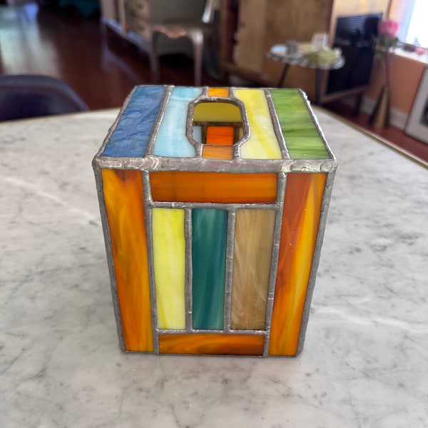 Stained Glass Tissue Box - Etsy