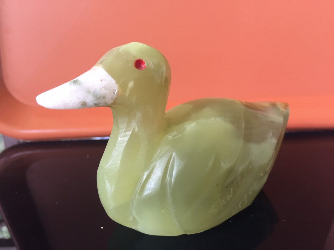 Mid Century Duck Carved Onyx Marble Alabaster - Etsy
