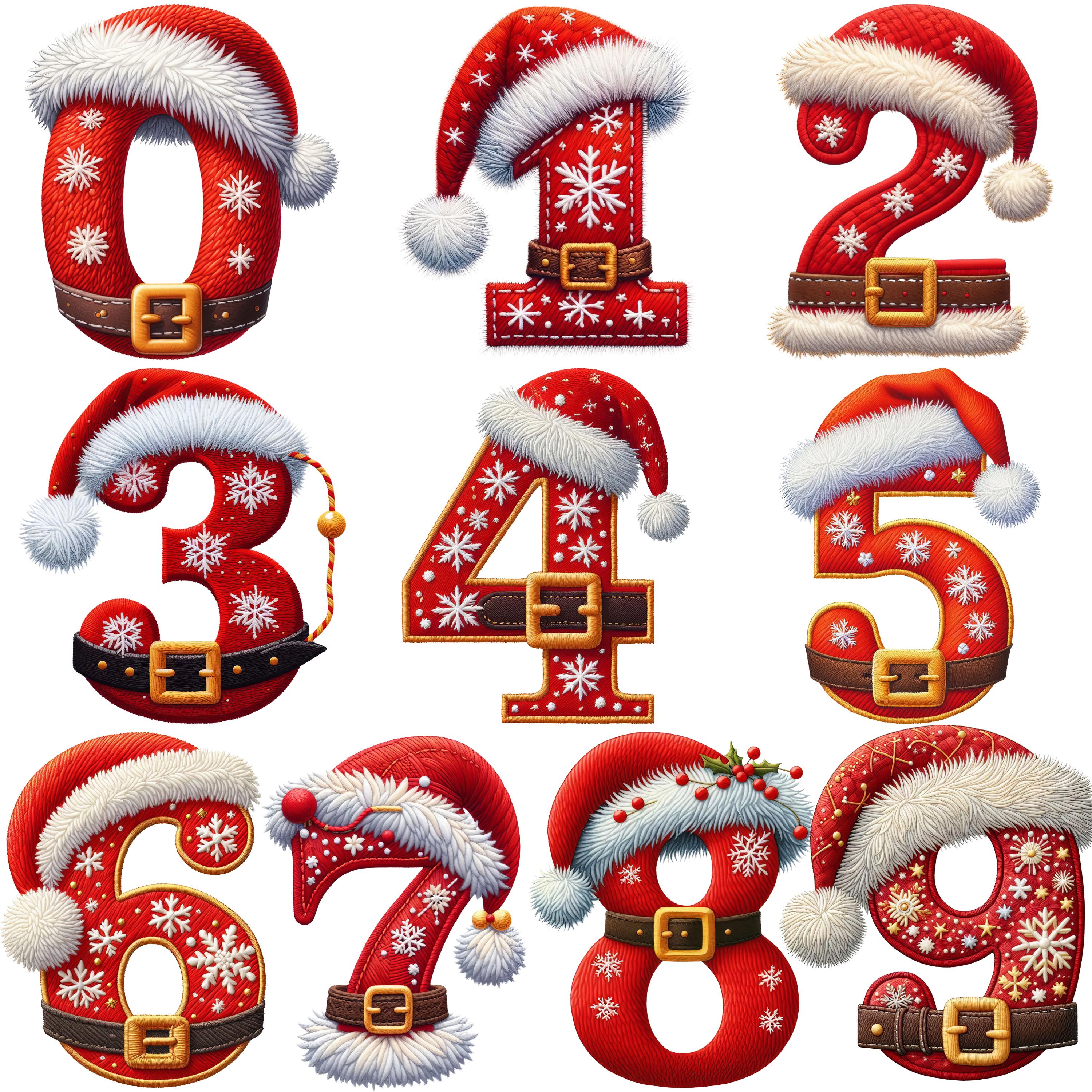 Christmas Alphabet Clipart PNG | Festive Letters & Numbers Set ...