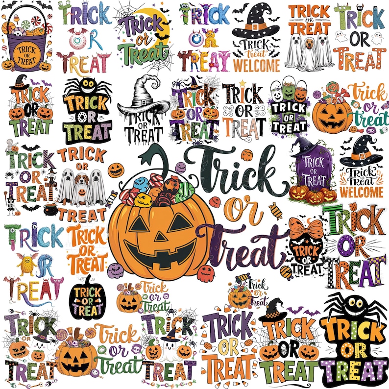 Halloween Kids PNG Bundle | Trick or Treat PNG Designs | Cute Halloween ...