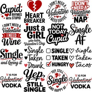 Anti Valentine SVG PNG Bundle | Funny & Sarcastic Valentine Designs ...