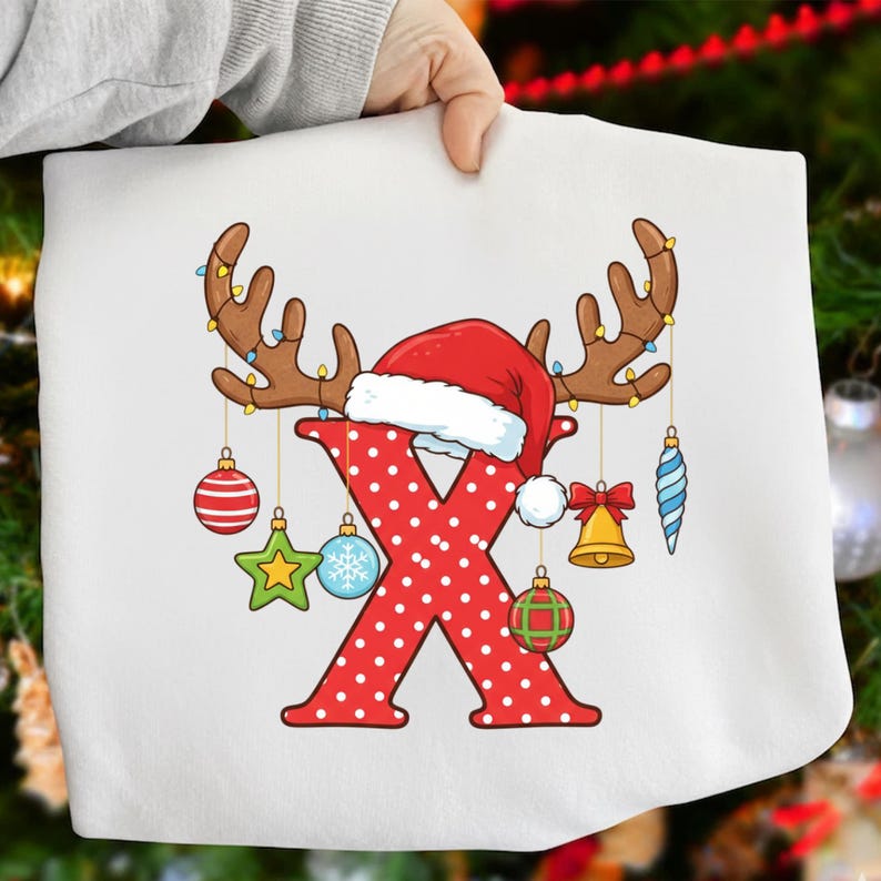 Christmas Alphabet PNG Bundle | Festive Ornament & Reindeer Clipart ...