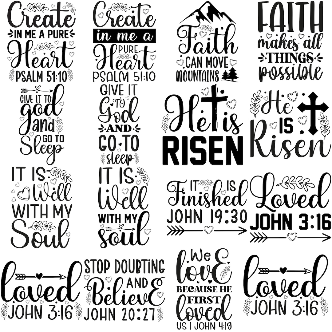 Christian SVG Bundle | Bible Verse & Scripture Designs | Faith SVG PNG ...
