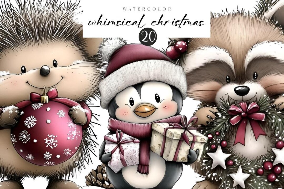 Whimsical Christmas Clipart | Funny Holiday Graphics | Cute Christmas ...