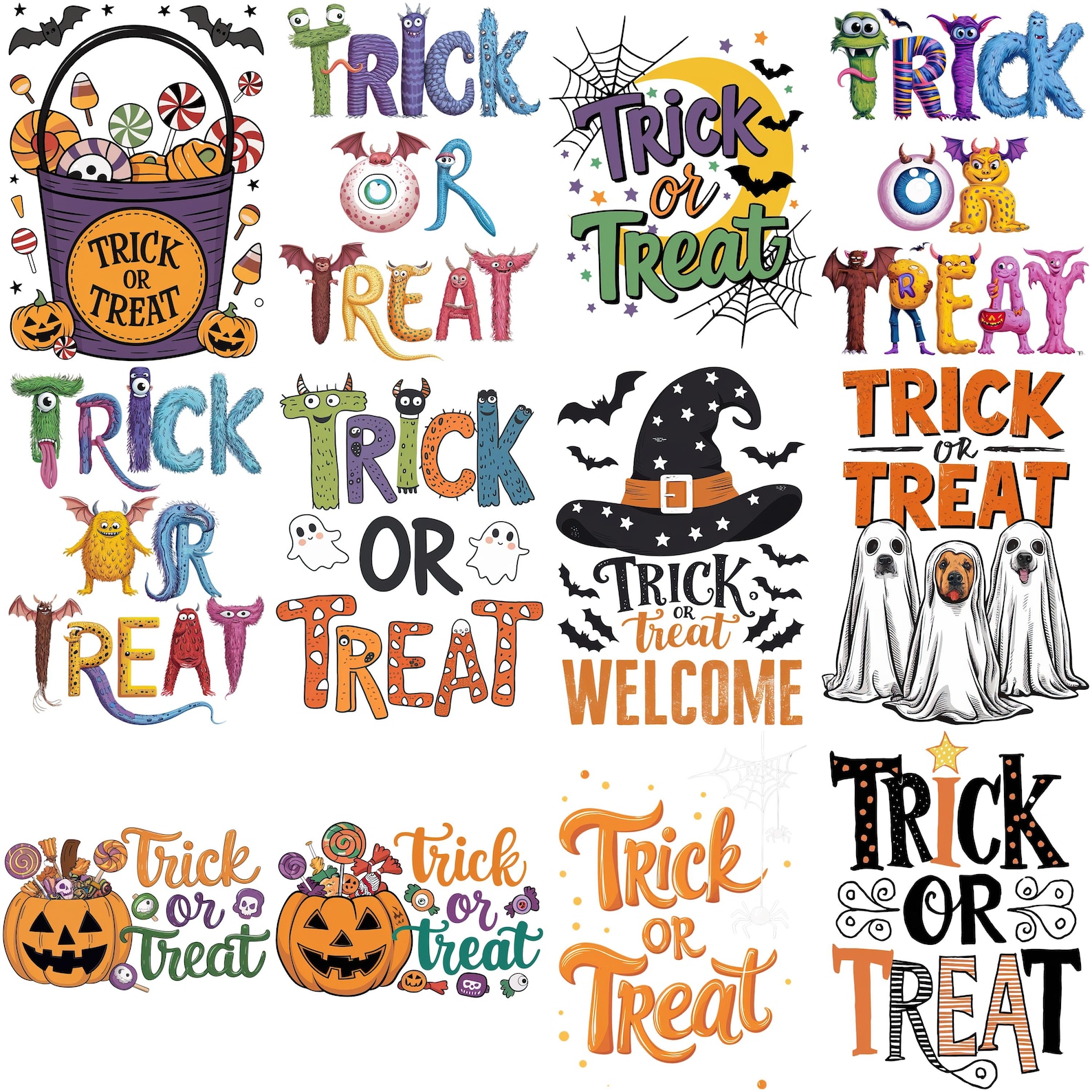 Halloween Kids PNG Bundle | Trick or Treat PNG Designs | Cute Halloween ...