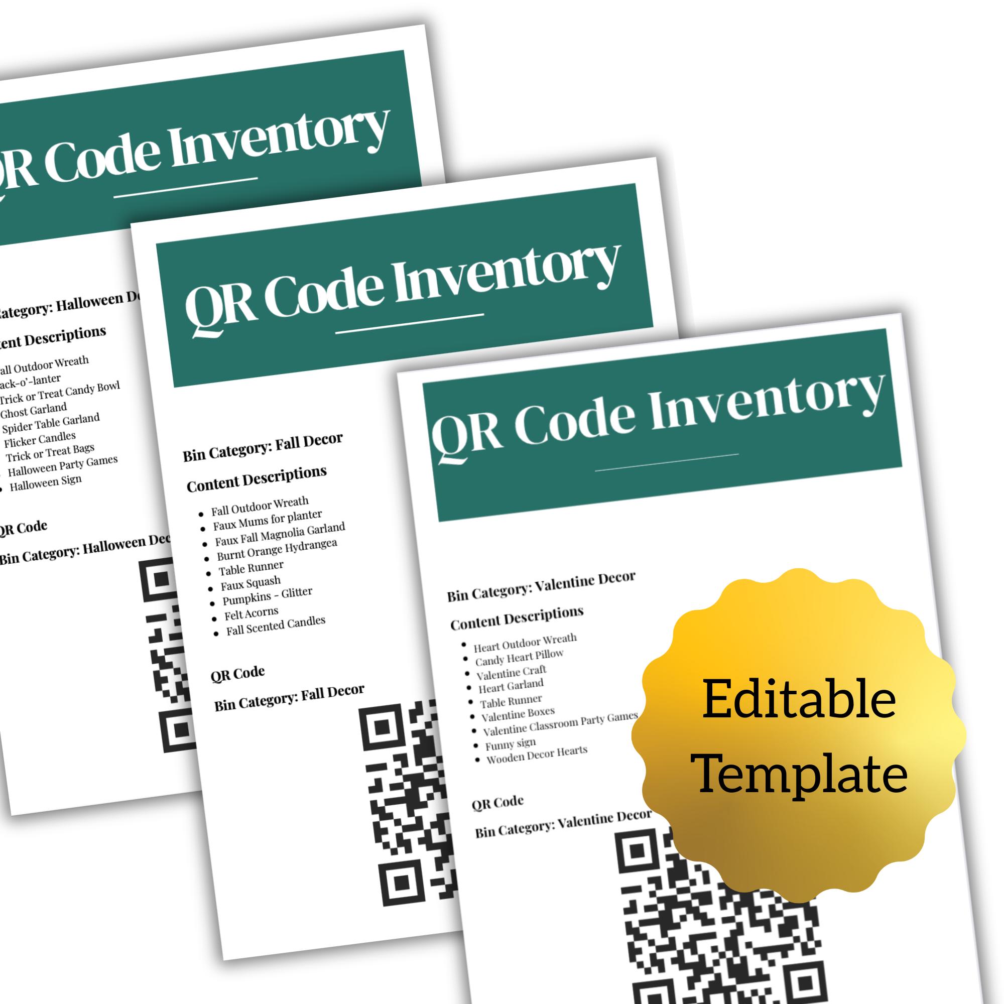 DIY Smart QR Code Storage Bin Label Instant Digital Download Template ...