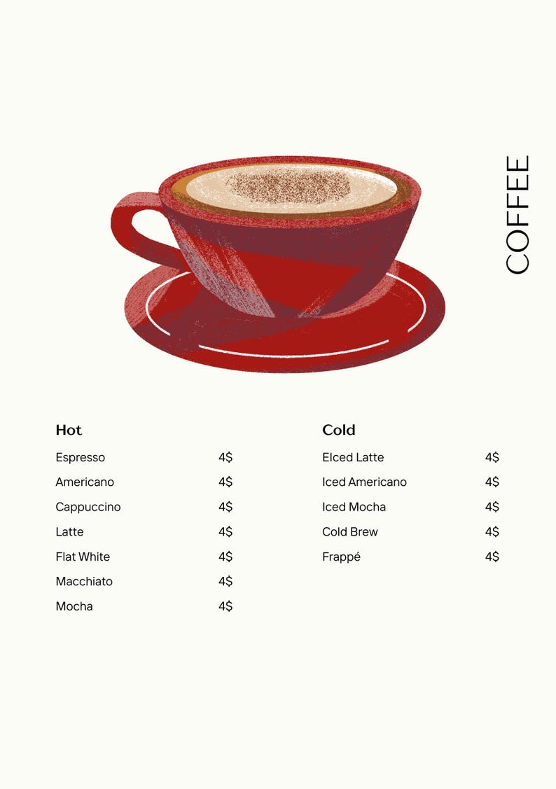 Editable Drinks Menu Template Bundle: Food, Wine, Cocktails (a5 Canva ...