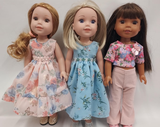 Handmade Wellie Wishers Clothing Lot (3 Outfits) Made to Fit 14.5" Doll ...
