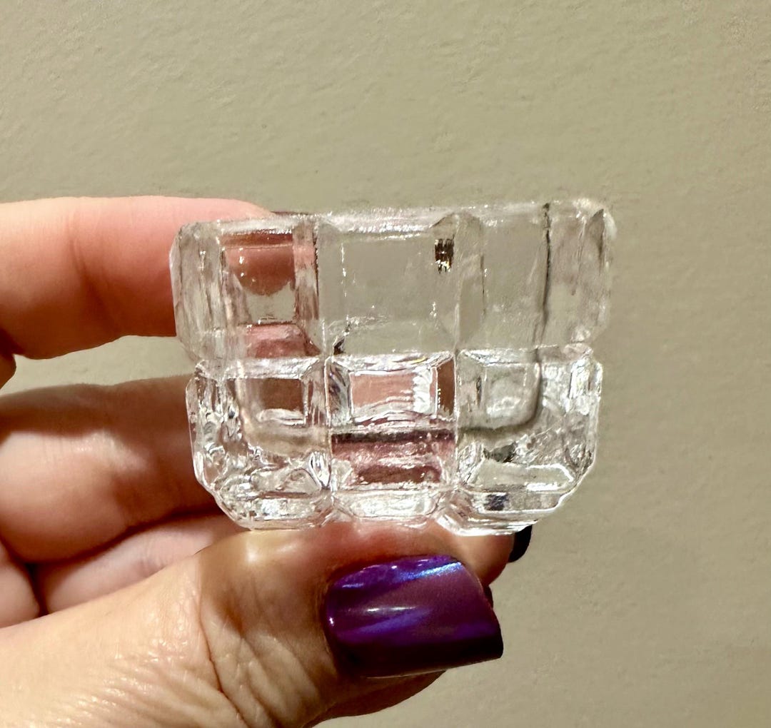 Vintage Square Crystal Salt Cellar - Etsy