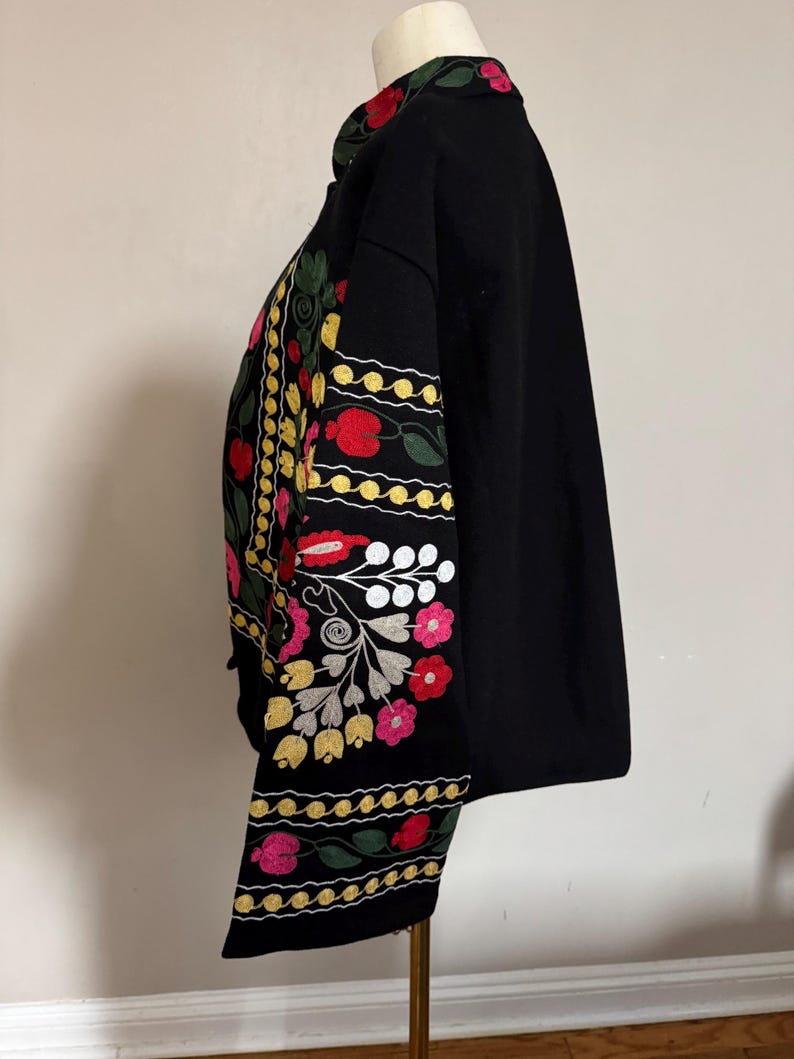 Embroidered Coat | Winter Jacket With Floral & Pomegranate Motifs - Etsy