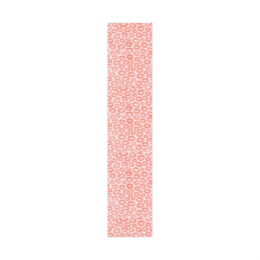 Pink Lip Print Gift Wrap Paper | Kiss Pattern Wrapping Paper - Etsy