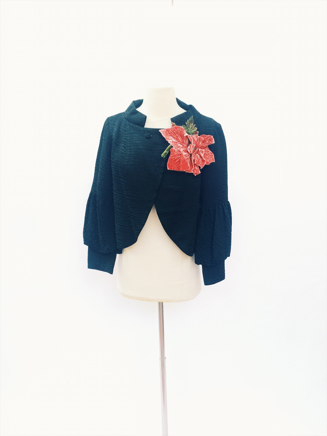 Vintage 50s Chic Black Bolero Jacket 1950s Lou-ette Short Cropped ...