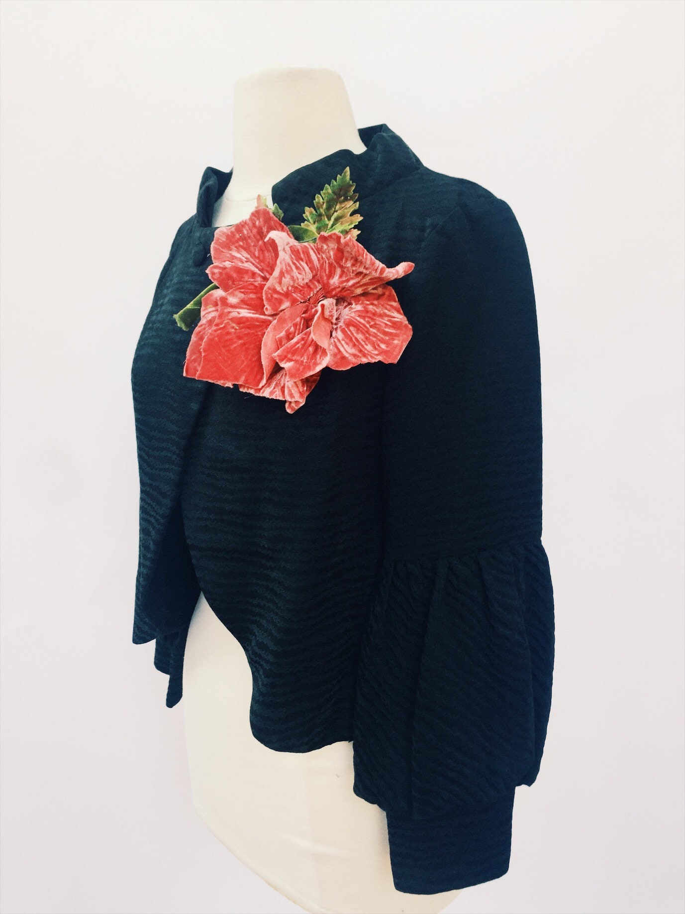 Vintage 50s Chic Black Bolero Jacket 1950s Lou-ette Short Cropped ...