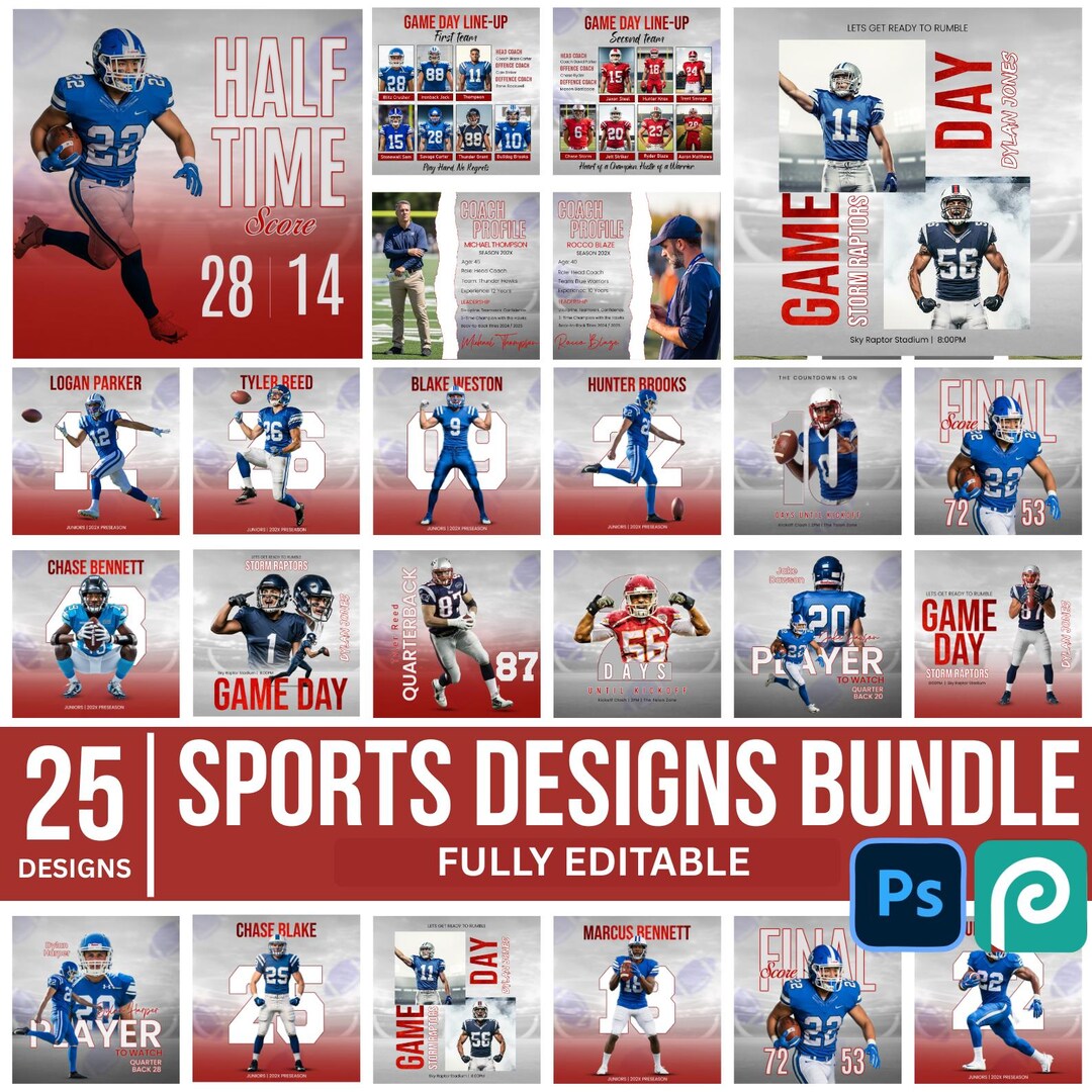Football PSD Templates - Game Day, Player Posters, Score & Schedule ...