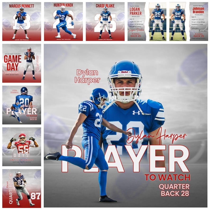 Football PSD Templates - Game Day, Player Posters, Score & Schedule ...