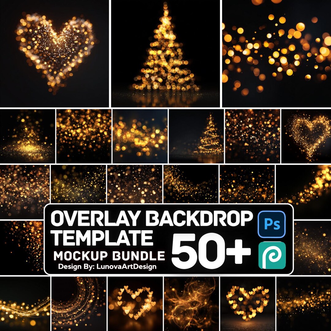 50+ Twinkle Lights Overlay PSD Megapack, Christmas Bokeh Background ...