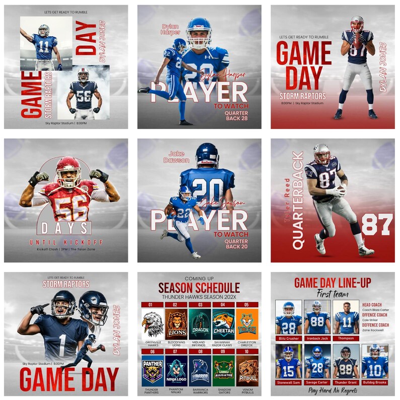 Football PSD Templates - Game Day, Player Posters, Score & Schedule ...
