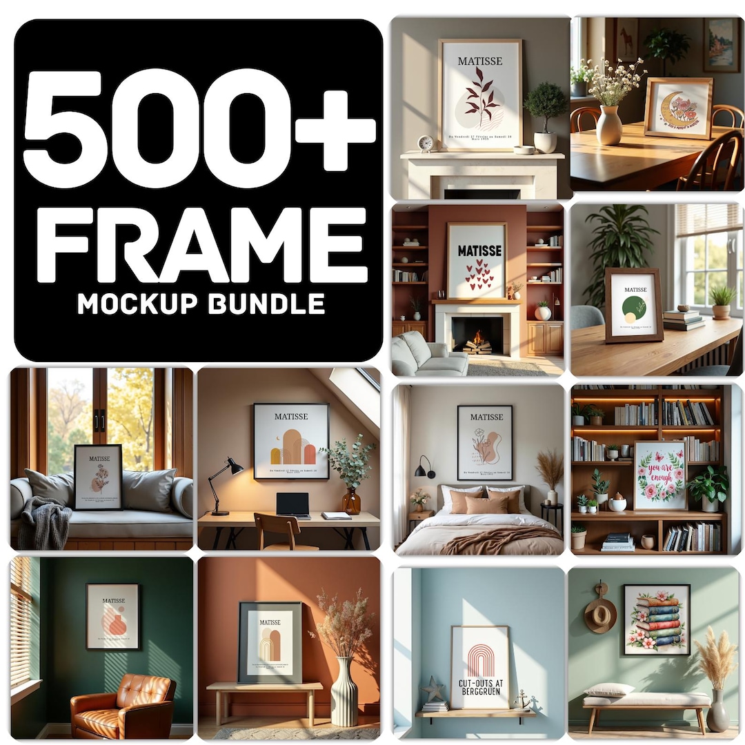 Frame Mockup Mega Bundle | 500+ PSD Wall Art & Poster Mockups, Premium ...