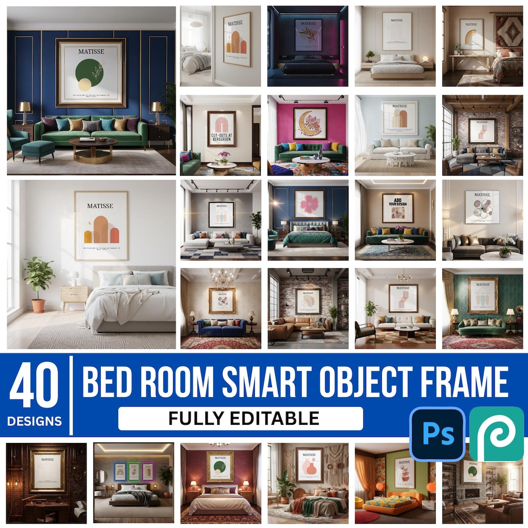 Wall Art Frame Mockup Bundle | 41 PSD Templates for Home Décor, Posters ...
