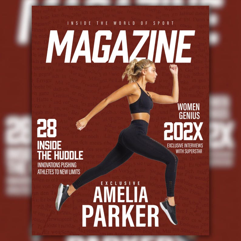 Sports Magazine Cover Templates | Athlete Design (digital Download) - Etsy