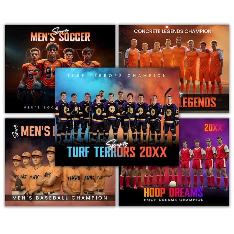 Photoshop Sports Template Bundle | Editable PSD Athlete Banners | All ...