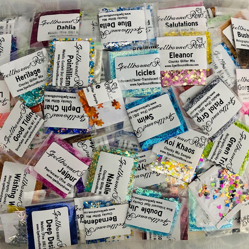 Glitter Sample Pack of 15: Fine, Chunky, Shapes, Confetti, Shards ...