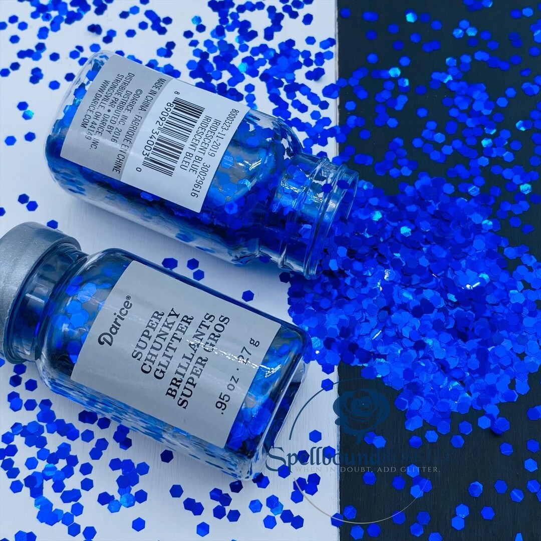 Darice Iridescent Blue Super Chunky Glitter, Darice Chunky Glitter, 0 ...