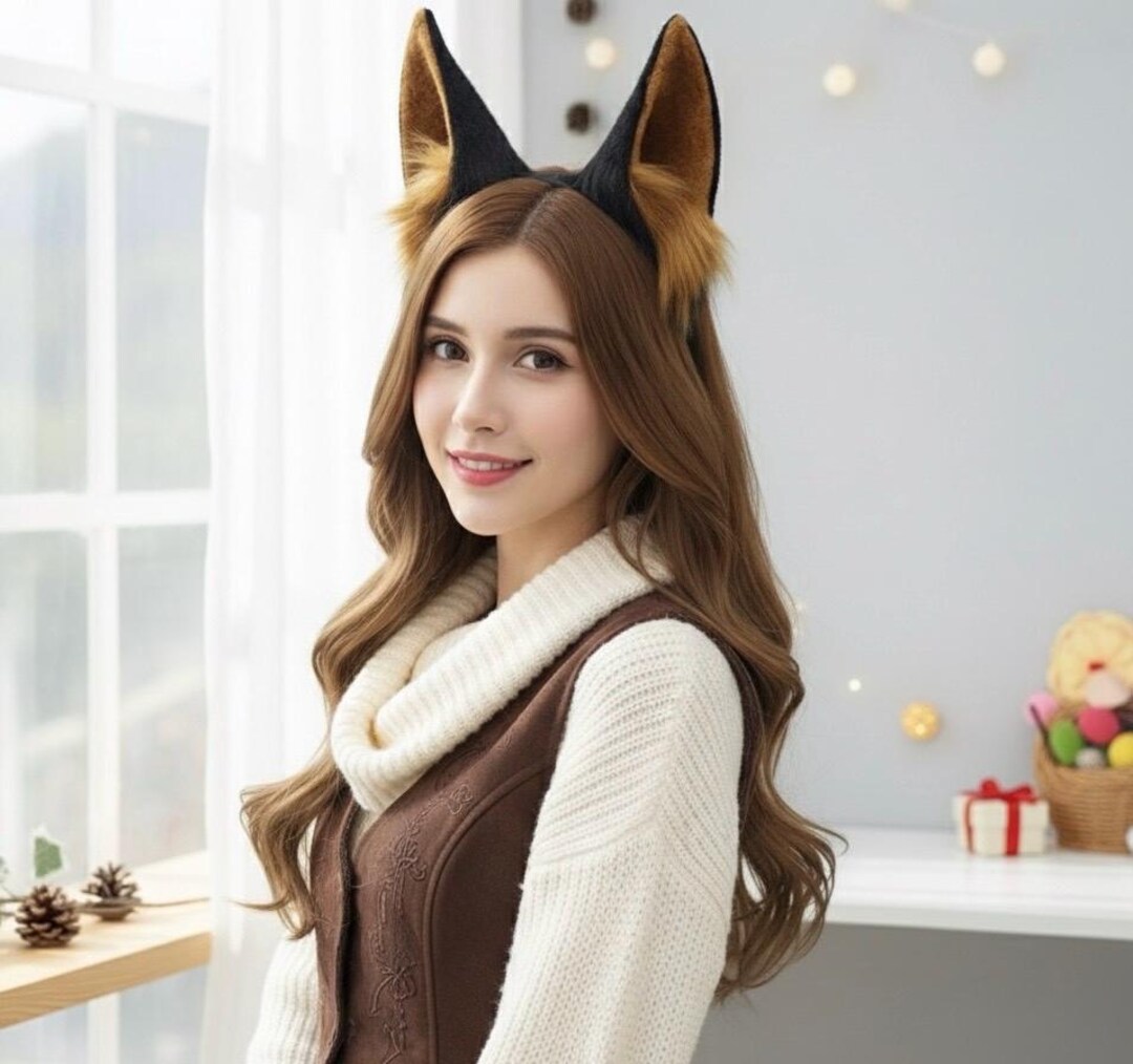 Realistic German Shepherd Ears Headband - Black and Tan Wolf/dog ...