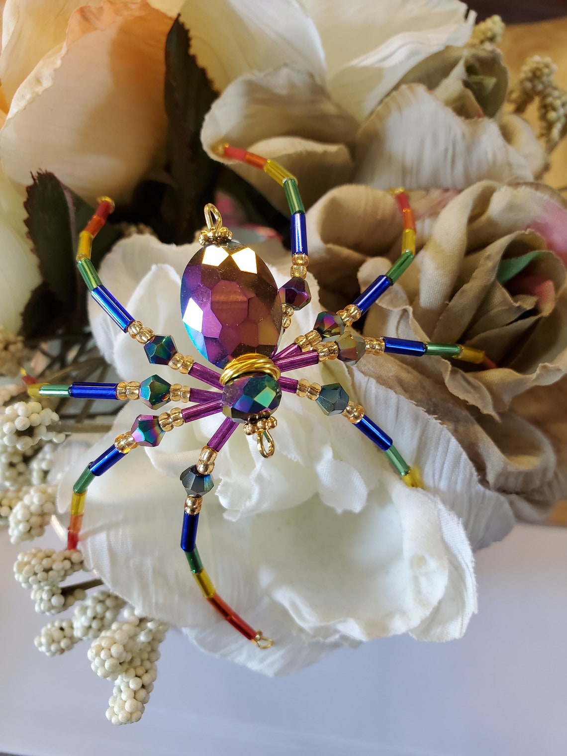Beaded Christmas Spider / Pride Ornament/ Christmas Spider - Etsy