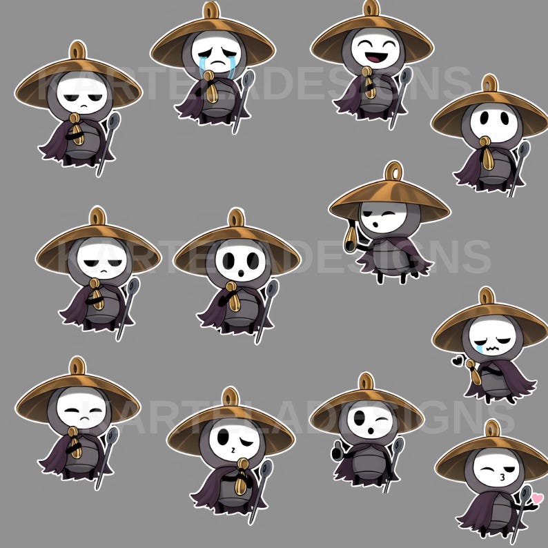 Hollow Knight and Silksong Sticker Pack – 50 Expressions! PNG, Stickers ...